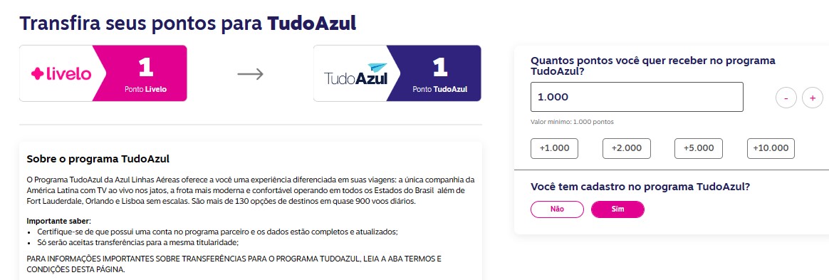 Aprenda a transferir pontos entre os programas Livelo e TudoAzul - Viaja Milhas